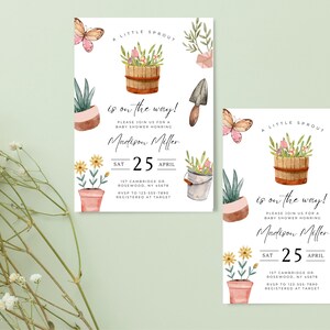 Gender Neutral Little Sprout Baby Shower Invitation, Grown With Love ...
