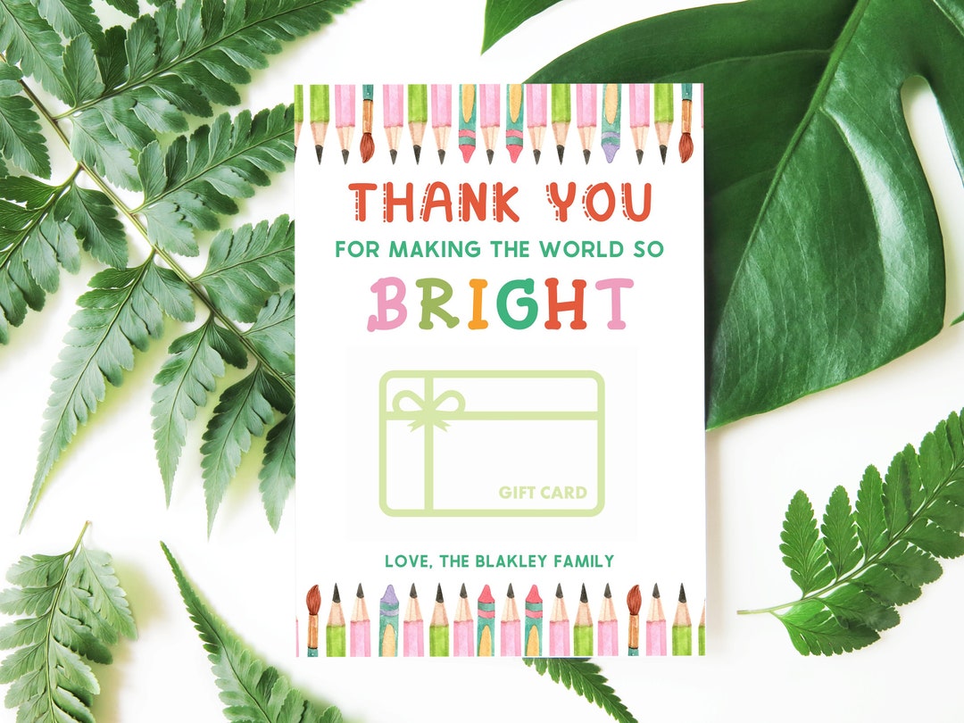 Editable Teacher Gift Card Holder Template, Thank You for Making the ...
