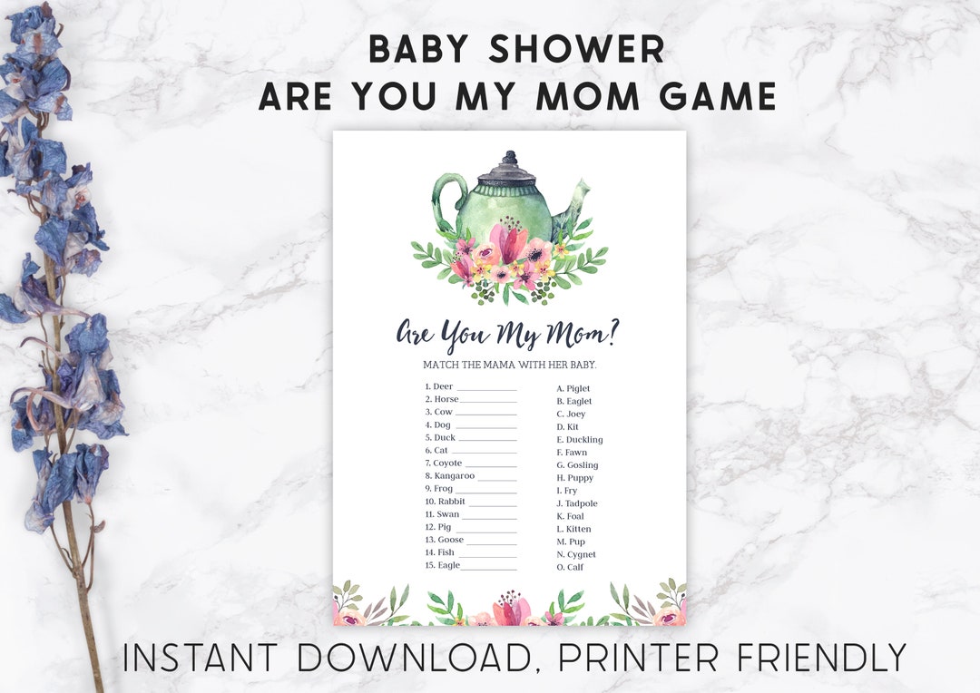Are You My Mom Baby Shower Game Baby Animal Shower Game Fun - Etsy
