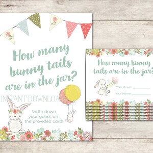 Printable Bunny Baby Shower Game How Many Bunny Tails Are in - Etsy