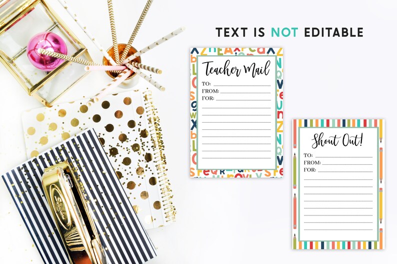 Printable Teacher Mail Colorful Notes From Teacher School - Etsy