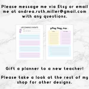 Printable Teacher Planner, Boho Feather Ultimate Teacher Binder, Back ...