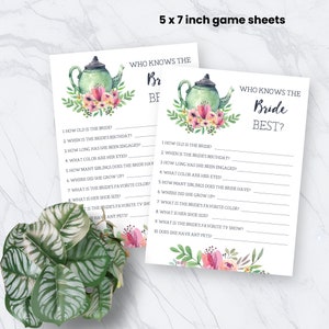 Who Knows Bride Best Game, Printable Bridal Shower Activity, Wedding ...