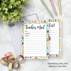 Printable Teacher Mail, Colorful Notes From Teacher, School Reward ...