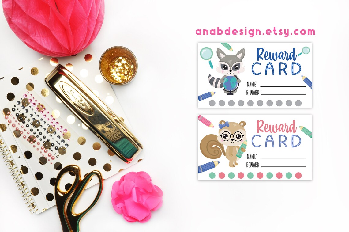 Printable Classroom Reward Punch Cards Set of 2 Woodland | Etsy