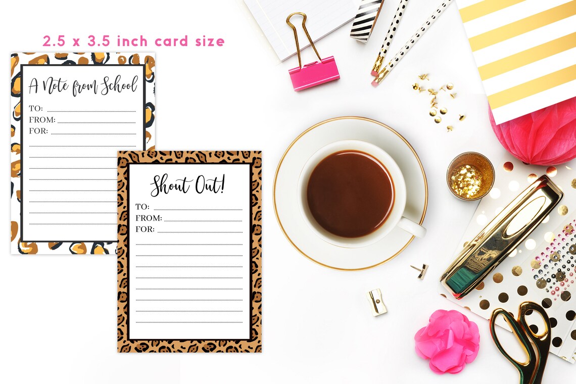Printable Notes From Teacher Cards Shout Out Cards Caught | Etsy
