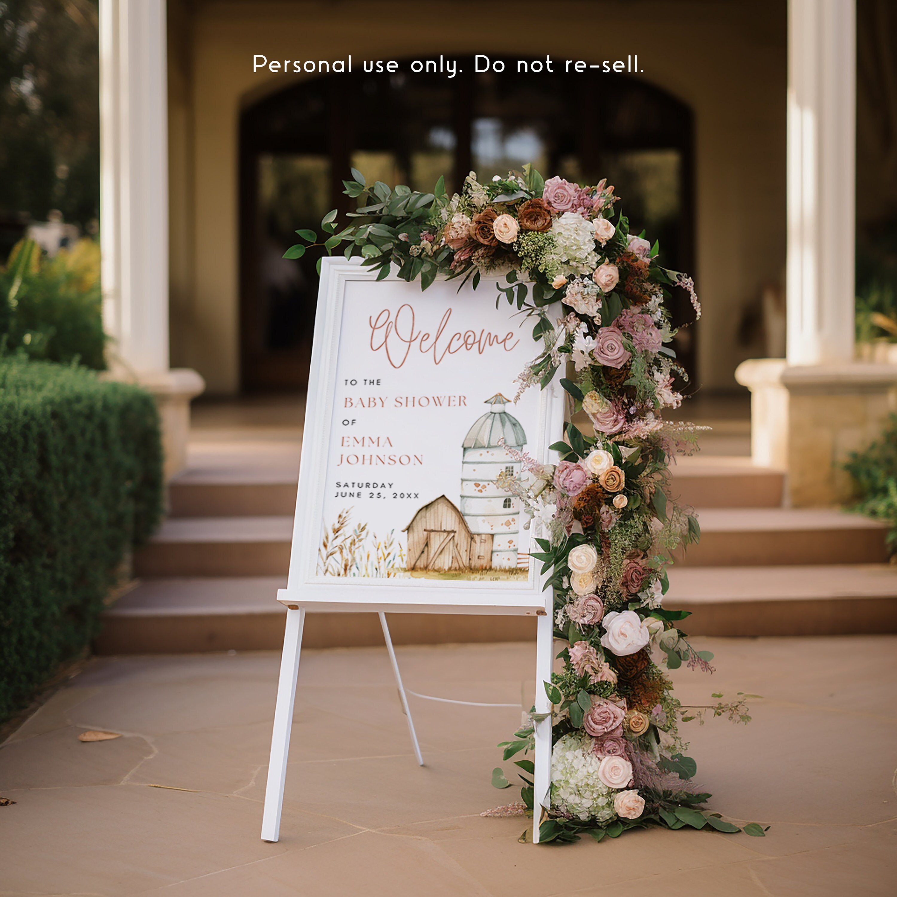 Baby Shower Welcome Sign, Editable Farm Silo Welcome Poster, Gender ...