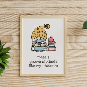Teacher Classroom Art, Teacher Art Print, Classroom Decor, Gnome ...