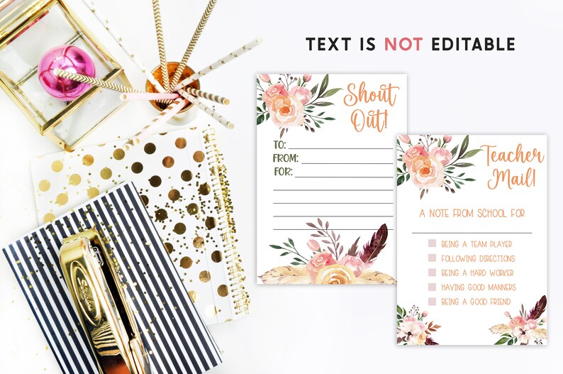 Printable Teacher Mail Floral Notes From School Fall Flower | Etsy