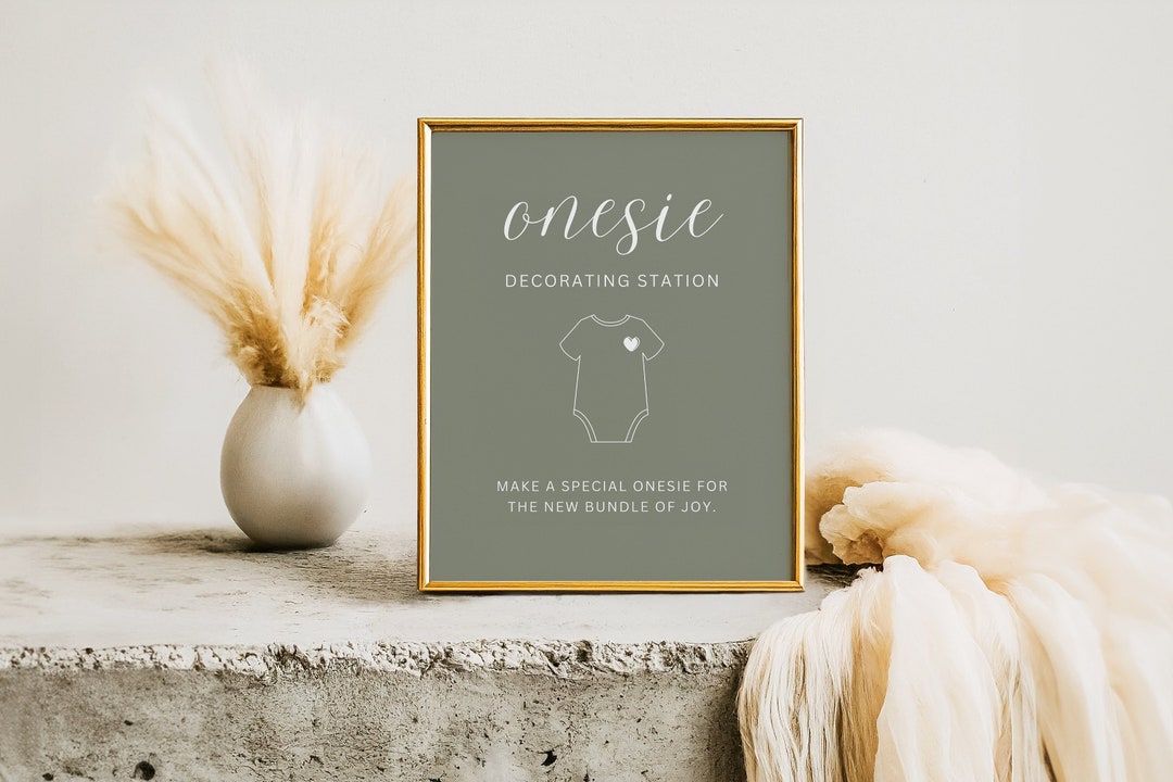 Onesie Decorating Station Table Sign, Decorate a Onesie for Baby ...