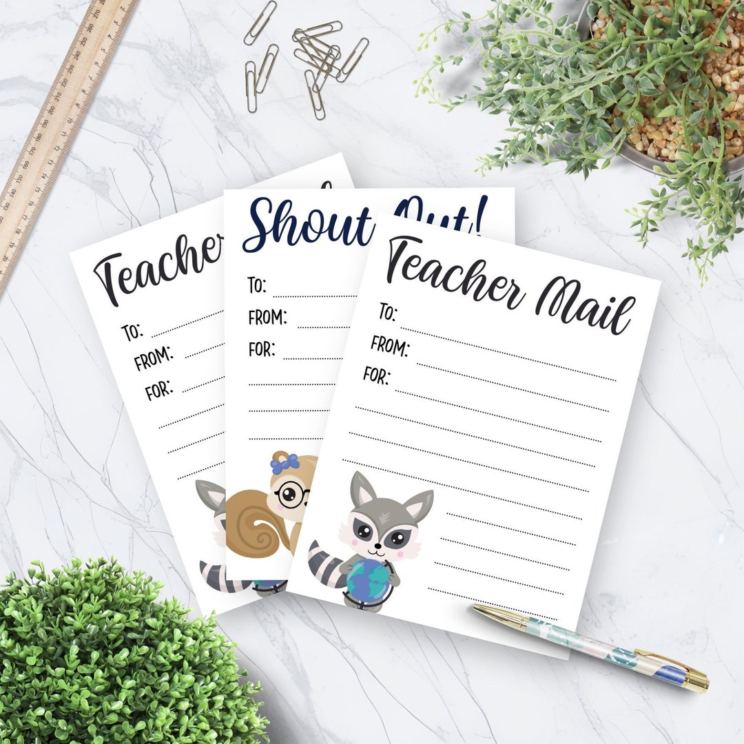 Printable Classroom Notes From Teacher, Animal Teacher Mail, Woodland ...