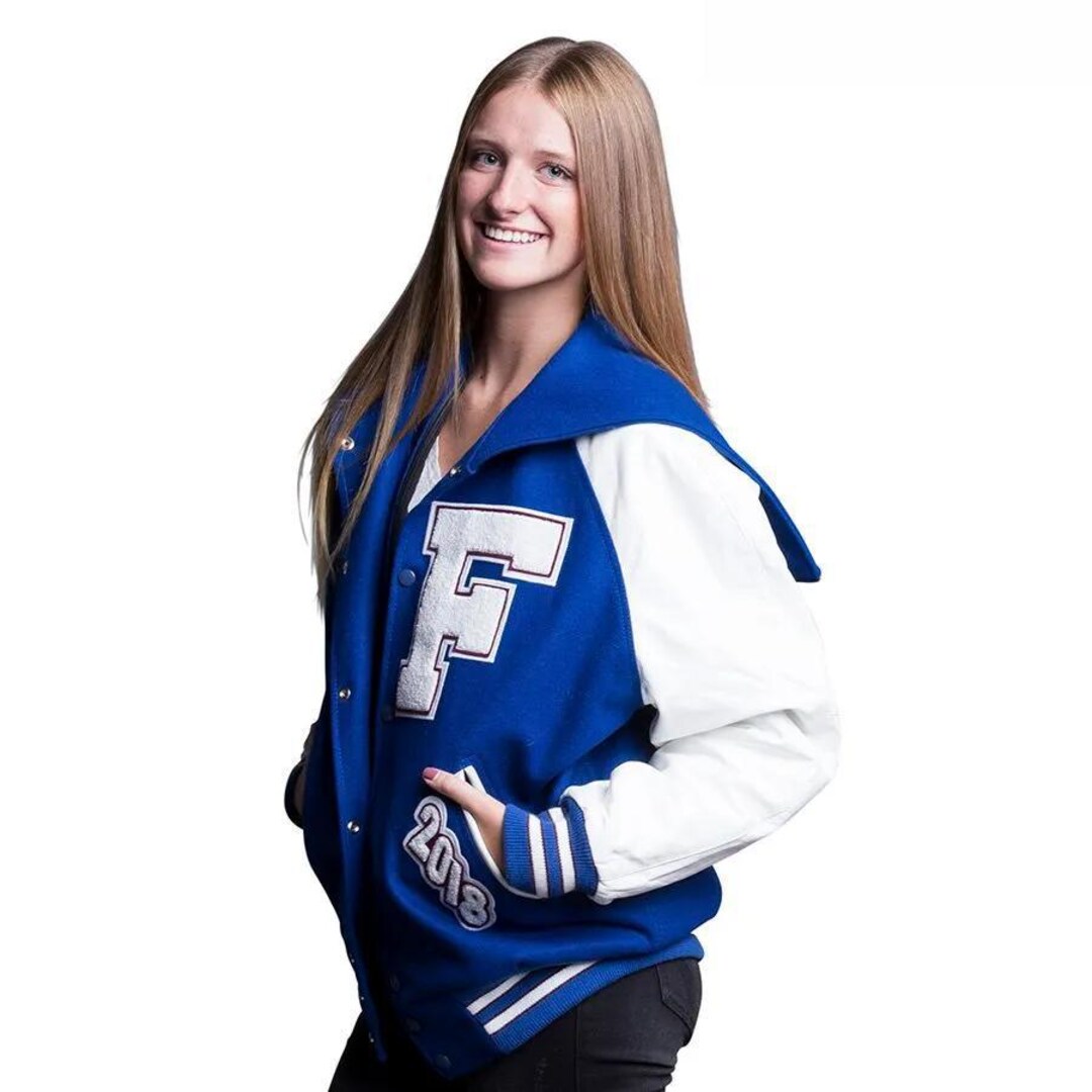 Custom Blue Varsity Jacket: Personalized Graduation Letterman, Genuine ...
