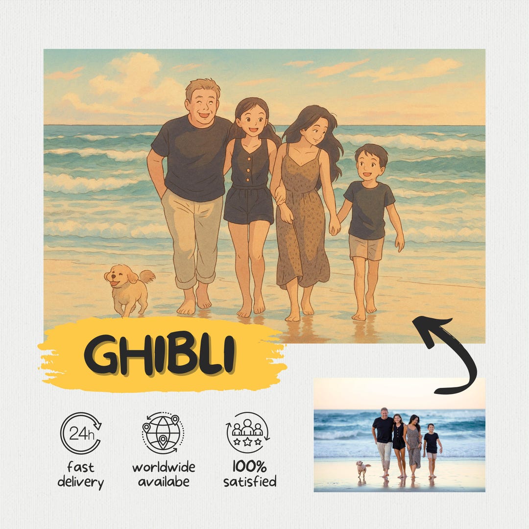 Ghibli Portrait From Photo | Custom Ghibli Family Portrait ...