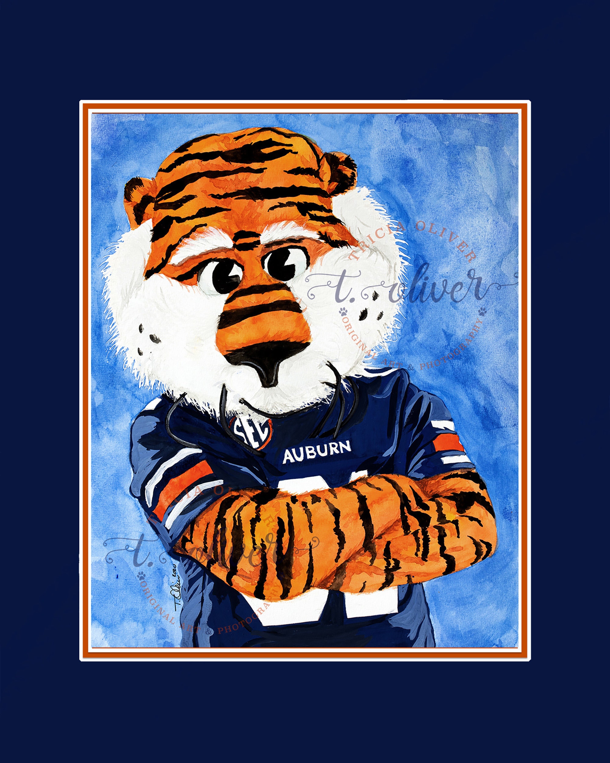 Aubie - Auburn Mascot Print- Officially Licensed by Auburn University ...