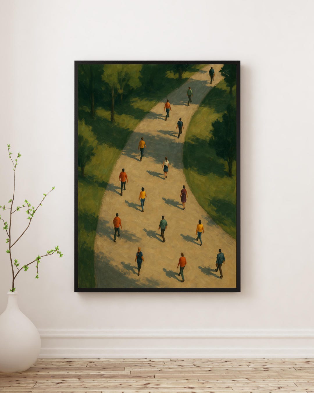 Minimalist Nature Walk Art Print: Earth Tones Landscape (digital ...