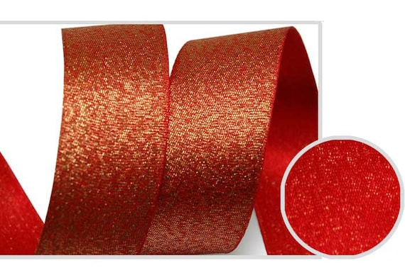 5yards Metallic Sparkle Red Satin Ribbon 15mm5/8'' | Etsy