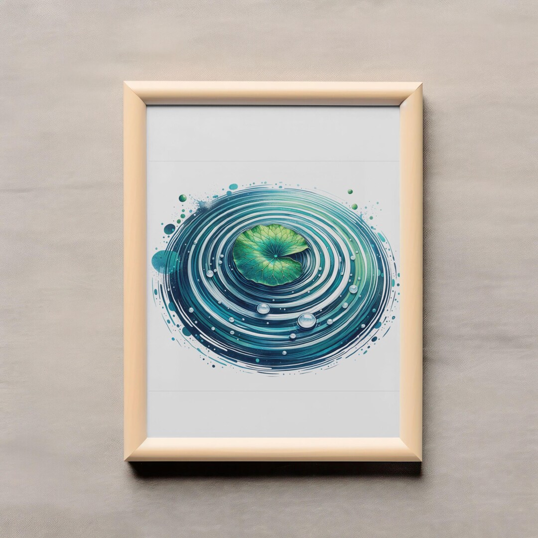 Lotus Flow – Spiritual Zen Art – Minimalist Lotus Leaf Wall Decor ...