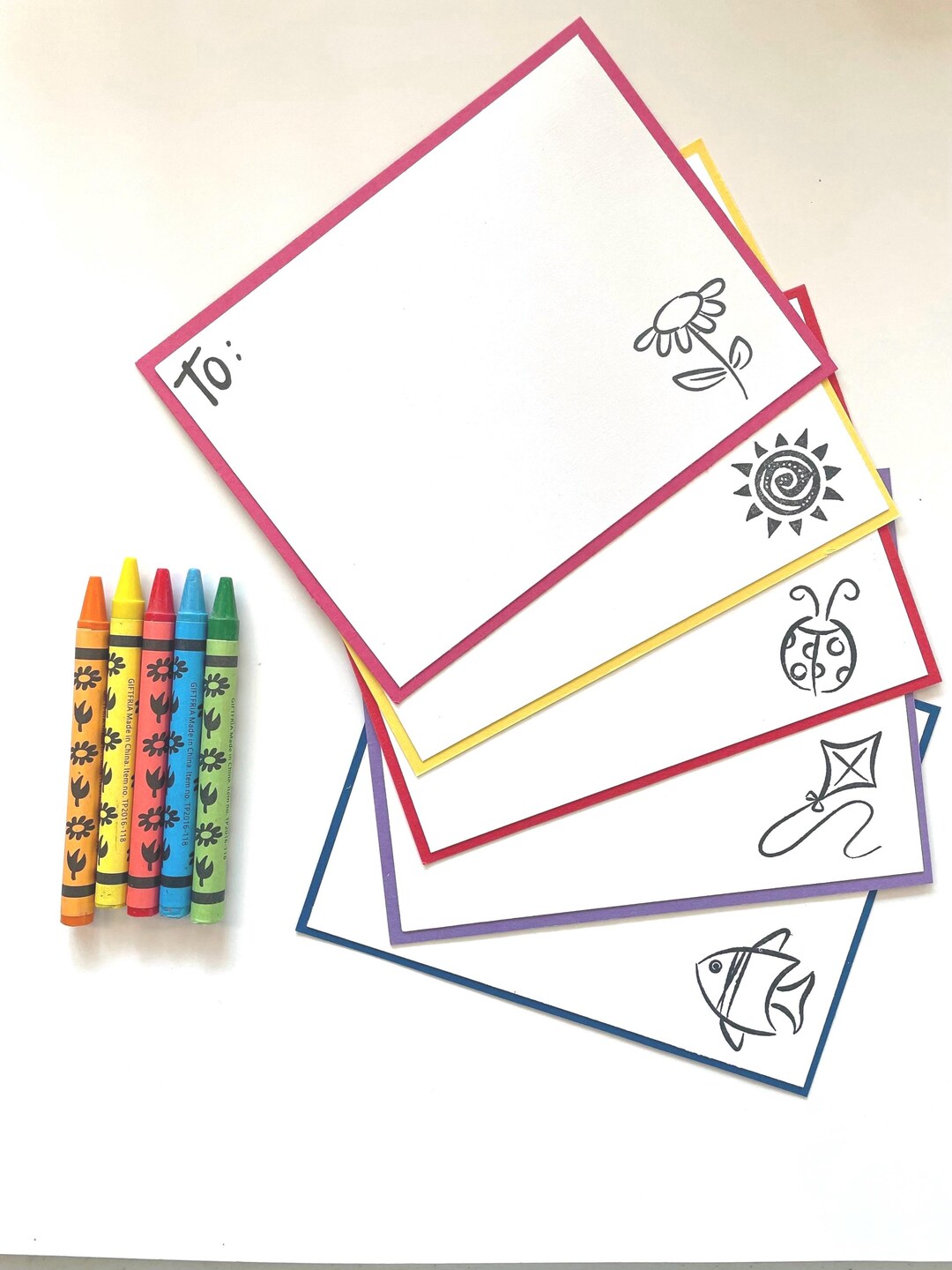 Children’s Coloring Card Set, Coloring Cards, Card Set for Children ...