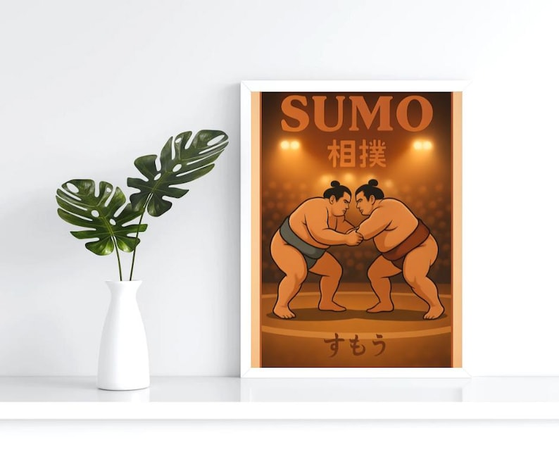 Japanese Sumo Poster, Digital Printable, Sport Poster, Japan, Retro, A1 ...
