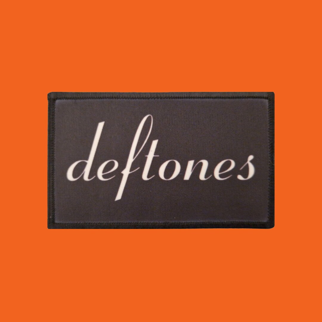 Deftones Patch - White Logo on Black Background - Printed - Rectangle ...