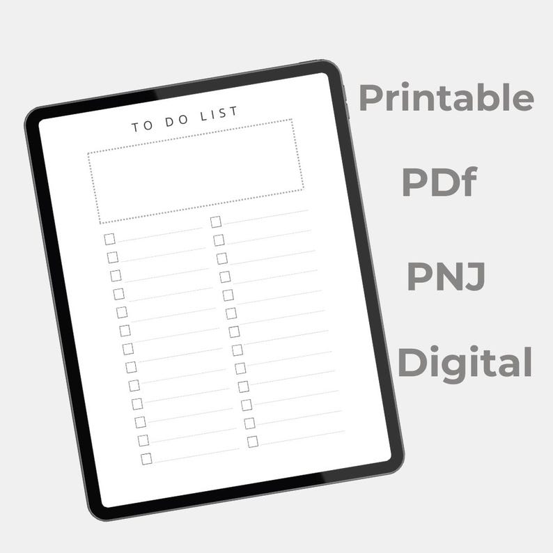 Minimalist To-do List Template: Fillable Daily Planner (PDF, PNG ...