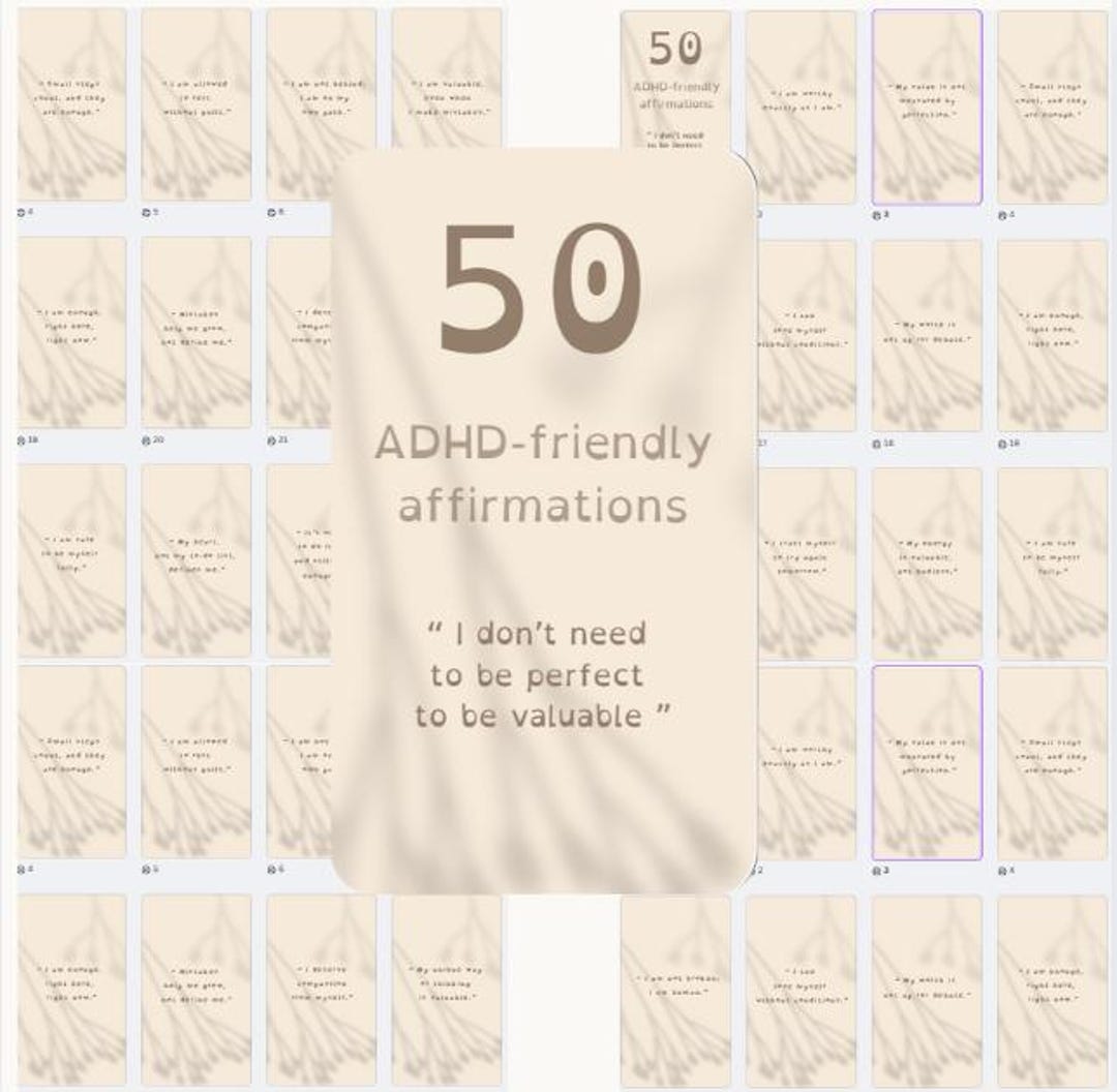 ADHD Affirmation Cards PDF and PNG | Calming Coping Skill Deck for ...