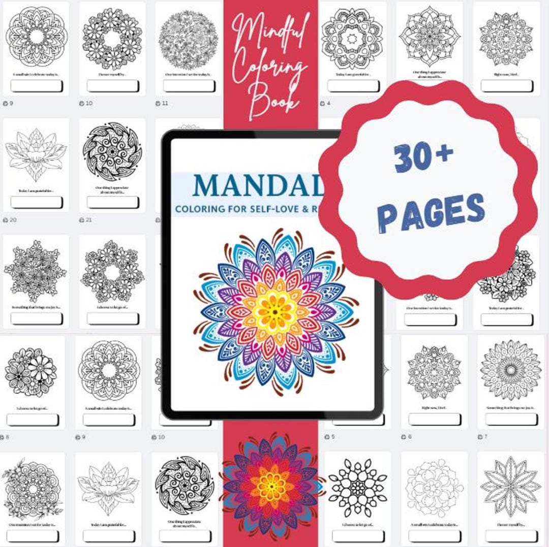 Floral Mandala Coloring for Self-care & Reflection PDF | Guided Self ...
