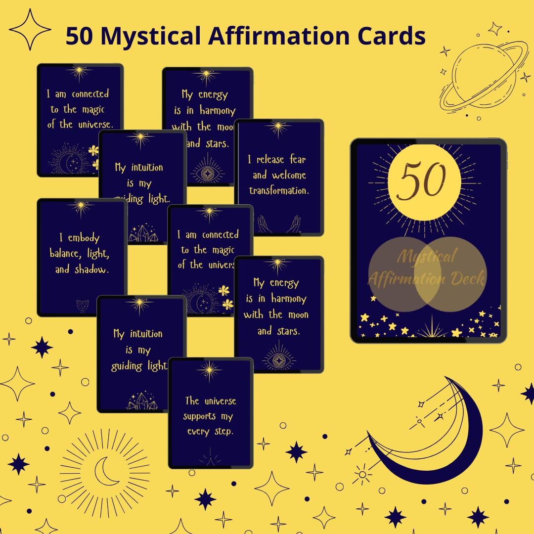 Mystical Affirmation Deck | 50 Magical Self-care Cards, Daily Positive ...