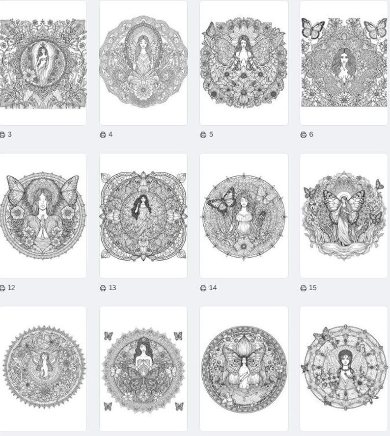 Feminine Transformation Coloring Book PDF | Women Silhouettes, Floral ...