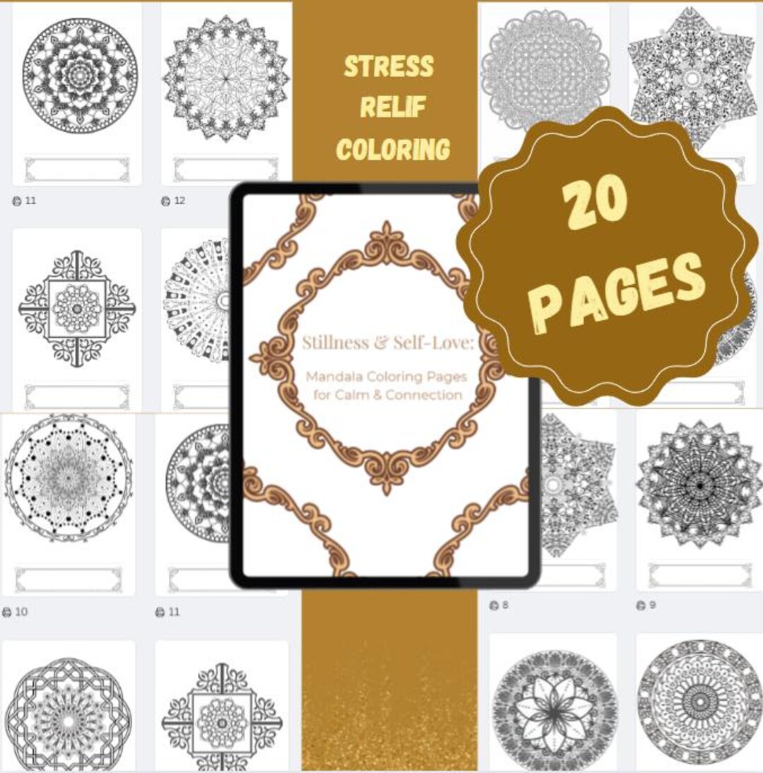 Stress Relief Mindful Mandalas Coloring Book PDF | Self-love ...