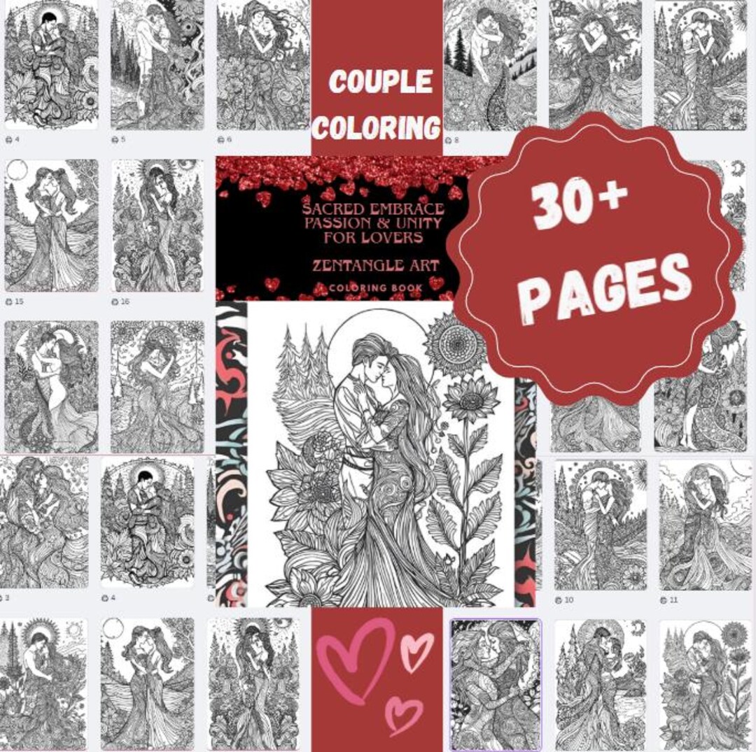 Sacred Embrace – Passion & Unity Coloring Page for Lovers PDF | Self ...