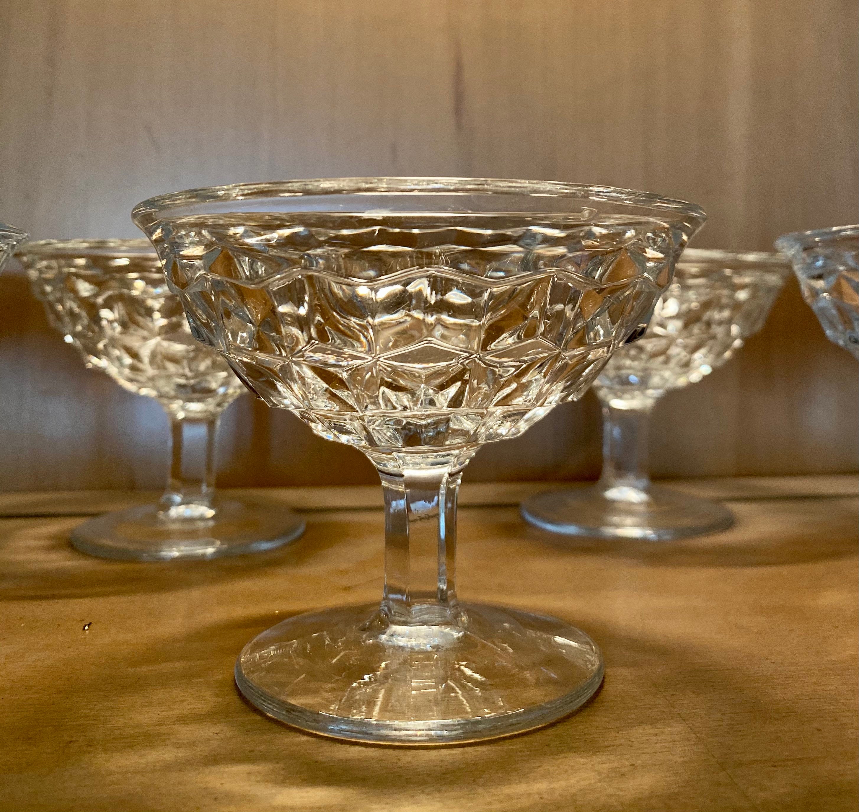 Short Waffle Patterned Crystal Coupes Set of 7 - Etsy UK