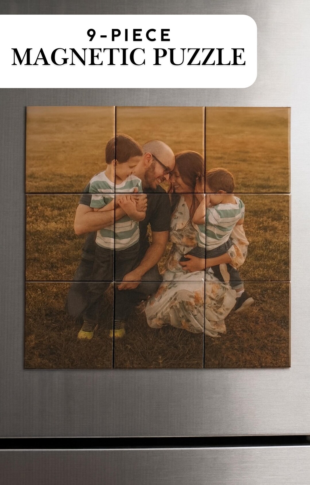 Custom Magnetic Photo Puzzle: 9-piece 2x2 Inch Square Magnets ...