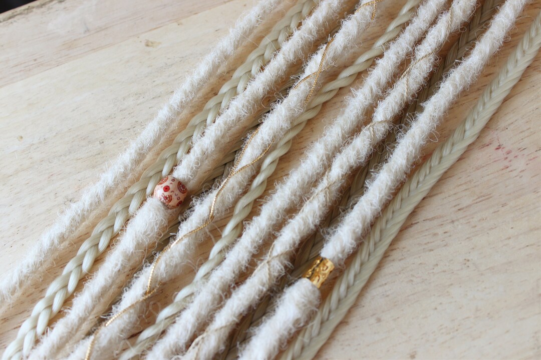 Light Blonde Dreadlocks, SE Single Ended Loop or Clip in Synthetic Locs ...