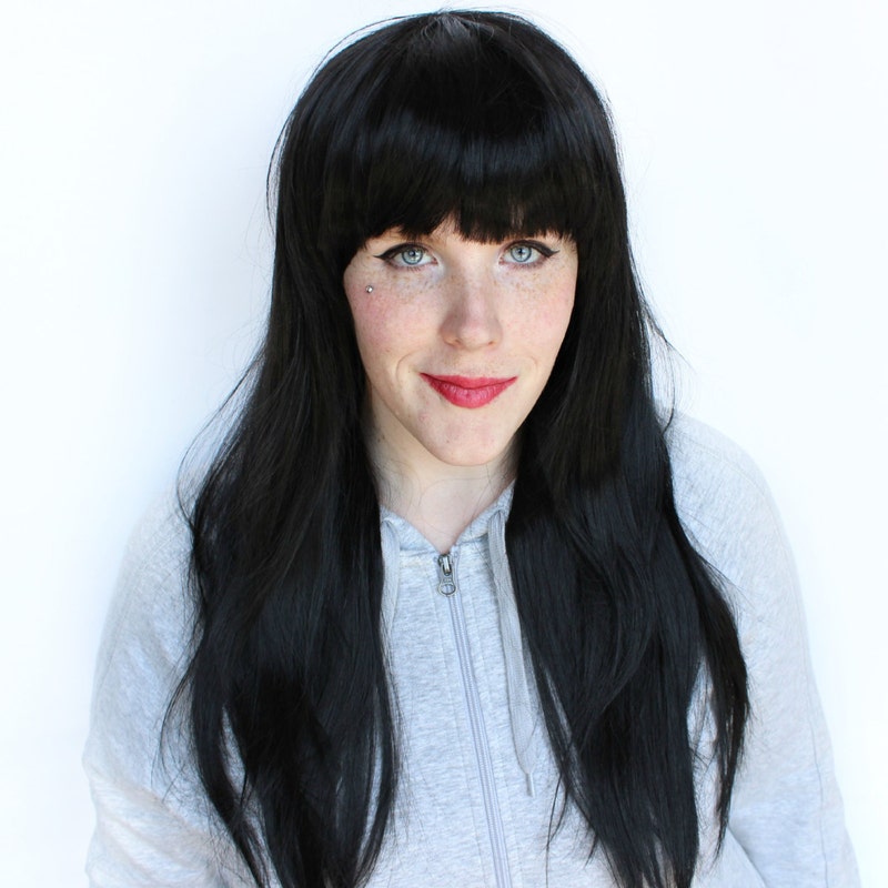 Black Emo Long Wig - Etsy