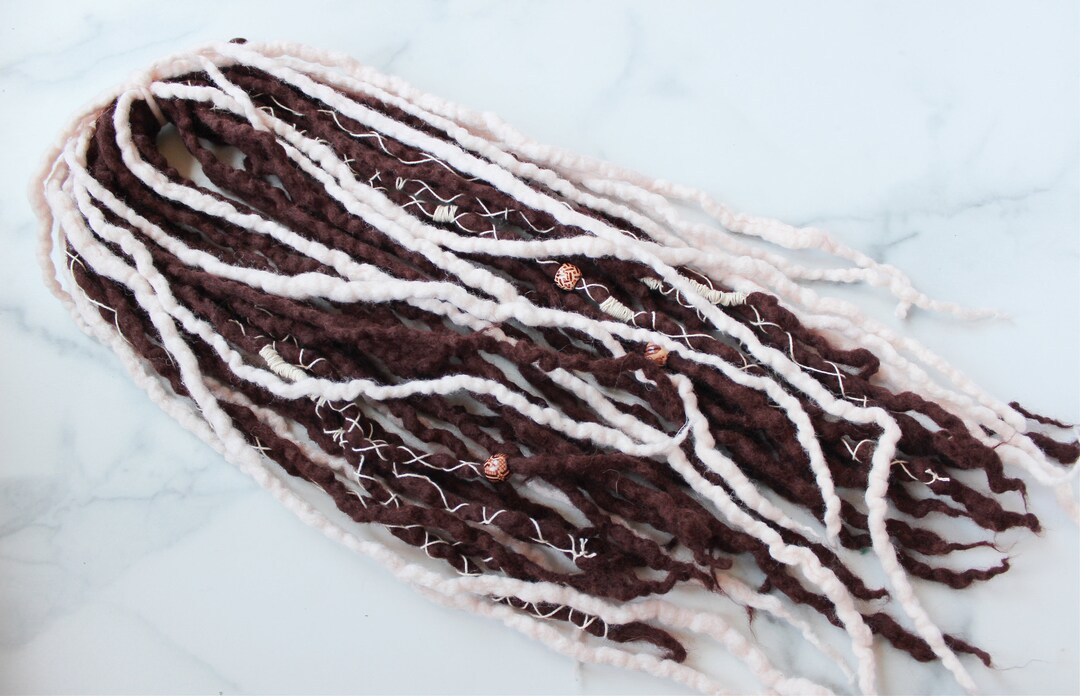 Reddish Brown Pink Wool Dreadlocks Short Medium Long Wavy Merino Fairy ...