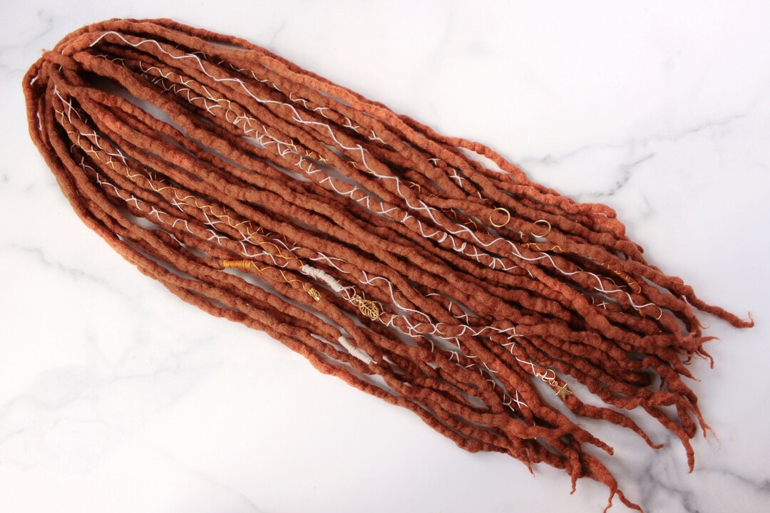 Ginger Red Wool Dreadlocks · Short Medium Long Wavy Auburn Merino Fairy ...