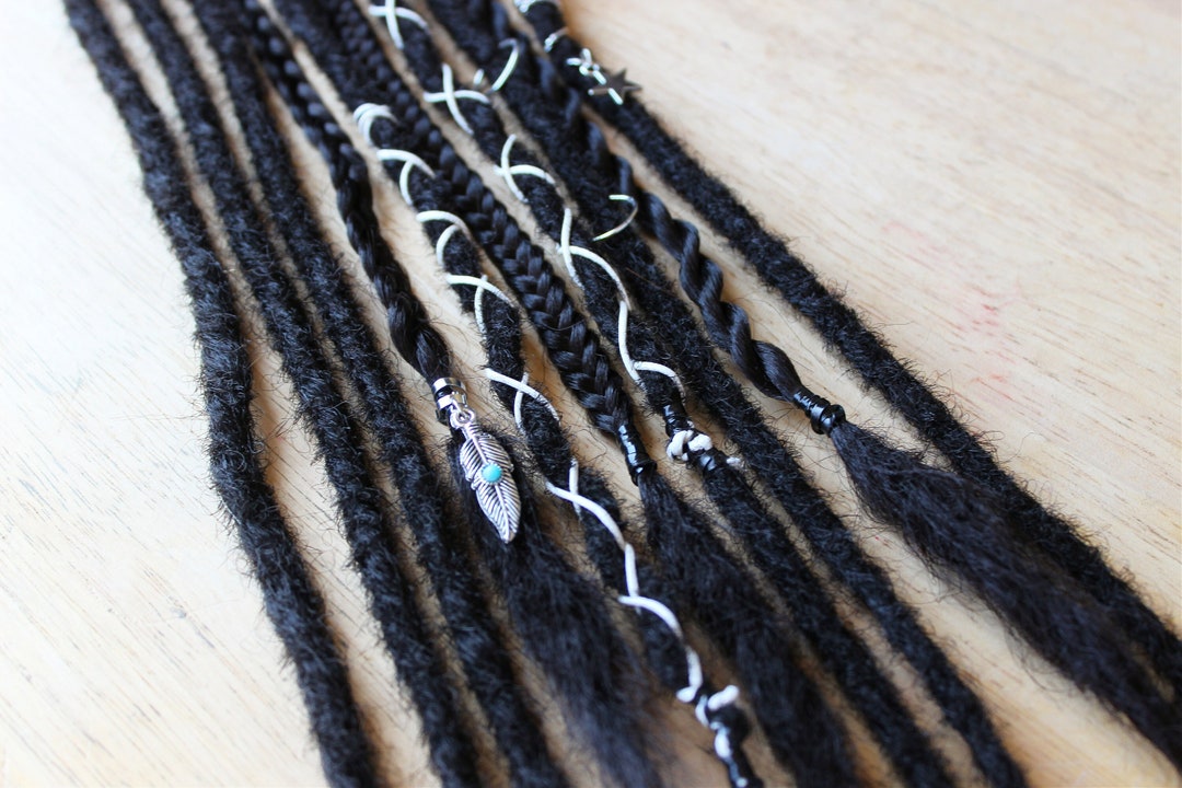 Black Dreadlocks, SE Single Ended Loop or Clip in Synthetic Locs ...
