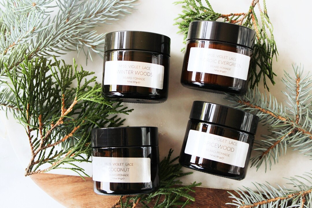 Beard Balm Set | Beard Pomade | Mens Grooming Kit | Natural and Vegan ...