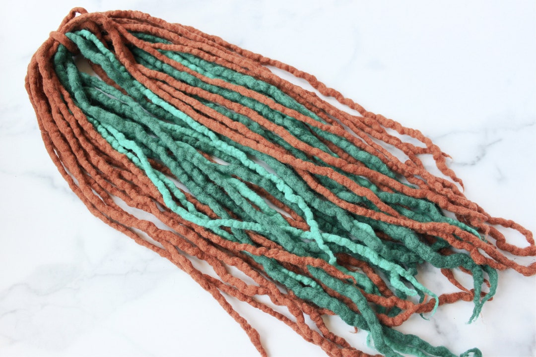 Red Green Wool Dreads · Short Medium Long Wavy Merino Fairy Elf Locs DE ...