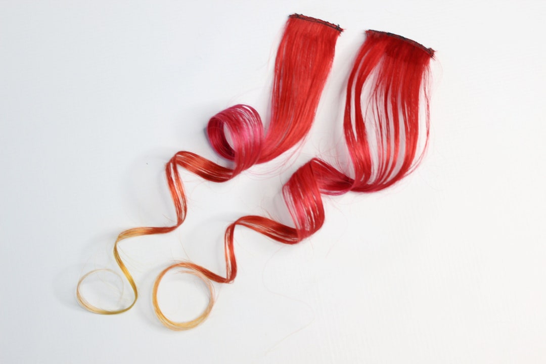 Red Orange Extensions Human Hair Extension Scene Emo Hair - Etsy