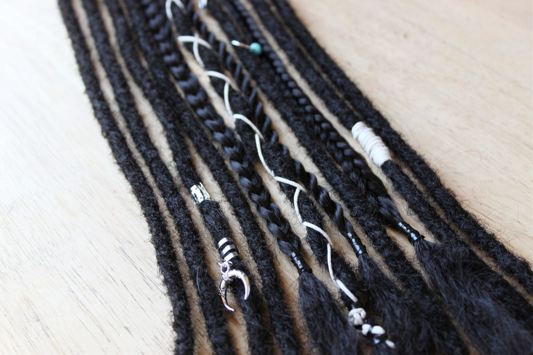 Black Dreadlocks, SE Single Ended Loop or Clip in Synthetic Locs ...