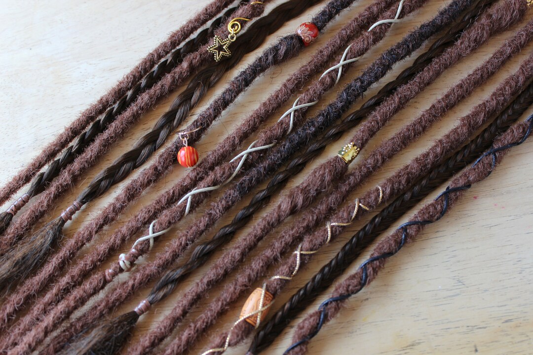 Auburn Red Brown Dreadlocks, SE Single Ended Loop or Clip in Synthetic ...