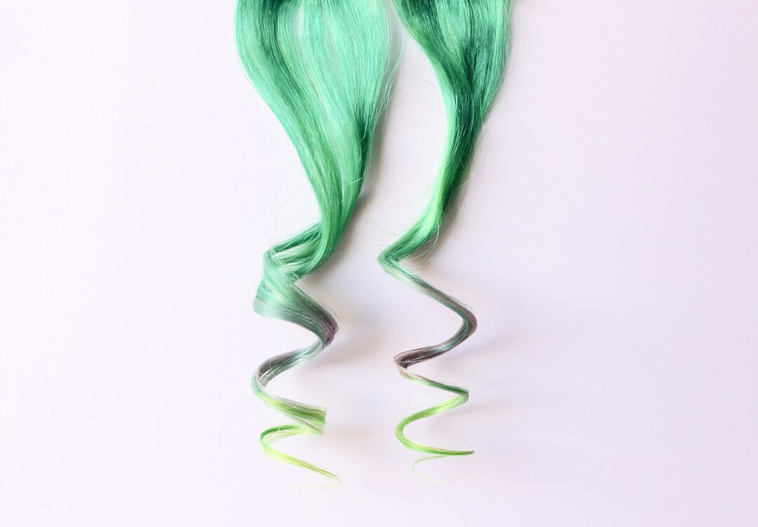 Green Hair Extension, Human Hair Extension, Clip in Extension ...