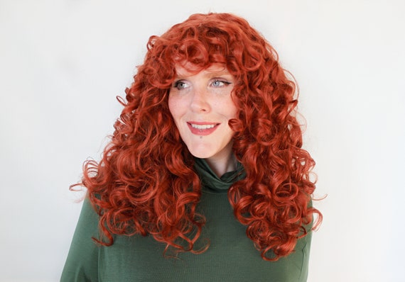 Ginger Curly Wig Curly Orange Red Wig With Bangs Merry Mane Etsy Canada