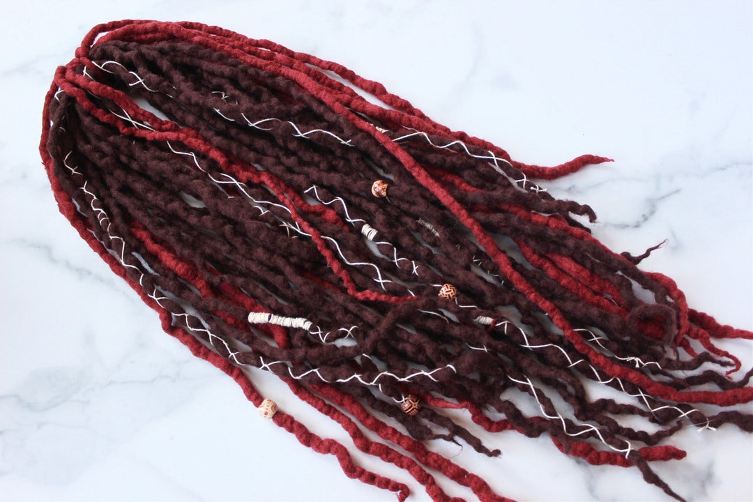 Red Brown Wool Dreadlocks · Short Medium Long Wavy Merino Fairy Elf ...