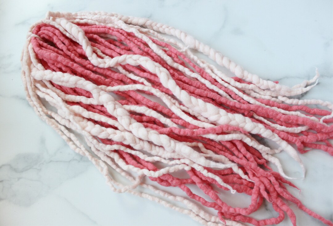 Pink Wool Dreadlocks Wavy Merino Short Medium Long Fairy Elf Locs DE ...