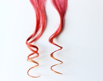 100% Human Hair Cherry Red Strip Clip-in Extension 16 Streaks 1pc - Etsy