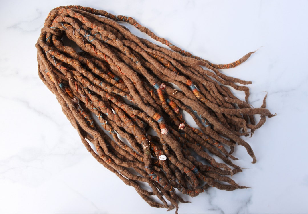 Strawberry Blonde Wool Dreadlocks · 18" Long Wavy Thick Merino Auburn ...