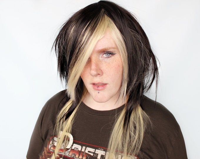 Scene Wig EMO Wig Light Blue Lace Front Wig Gothic Cosplay Wig - Etsy ...